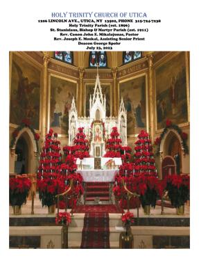 Bulletins - Holy Trinity Church | With Merger of St. Stanislaus, Bishop ...